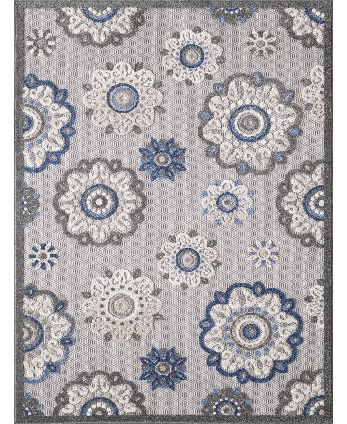 Click here for Kas Calla 6932 53 x 7 Outdoor Area Rug - Gray  Blu... prices