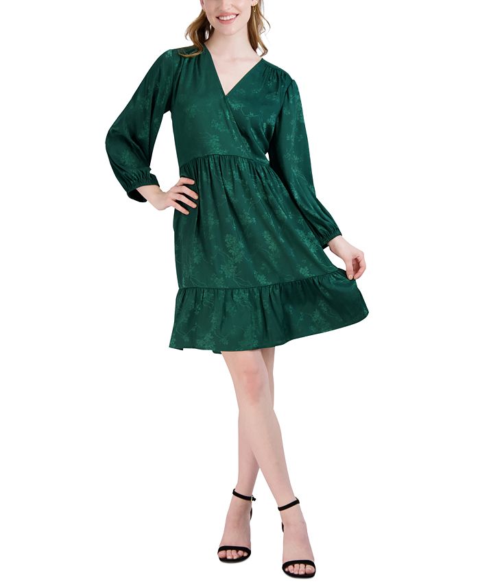 Sandra Darren Women's Jacquard Tiered A-Line Dress - Macy's