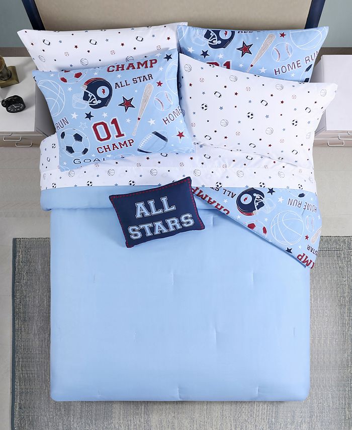 Keeco CLOSEOUT! All Star 8-Pc. Full Comforter Set, Created For Macy's ...