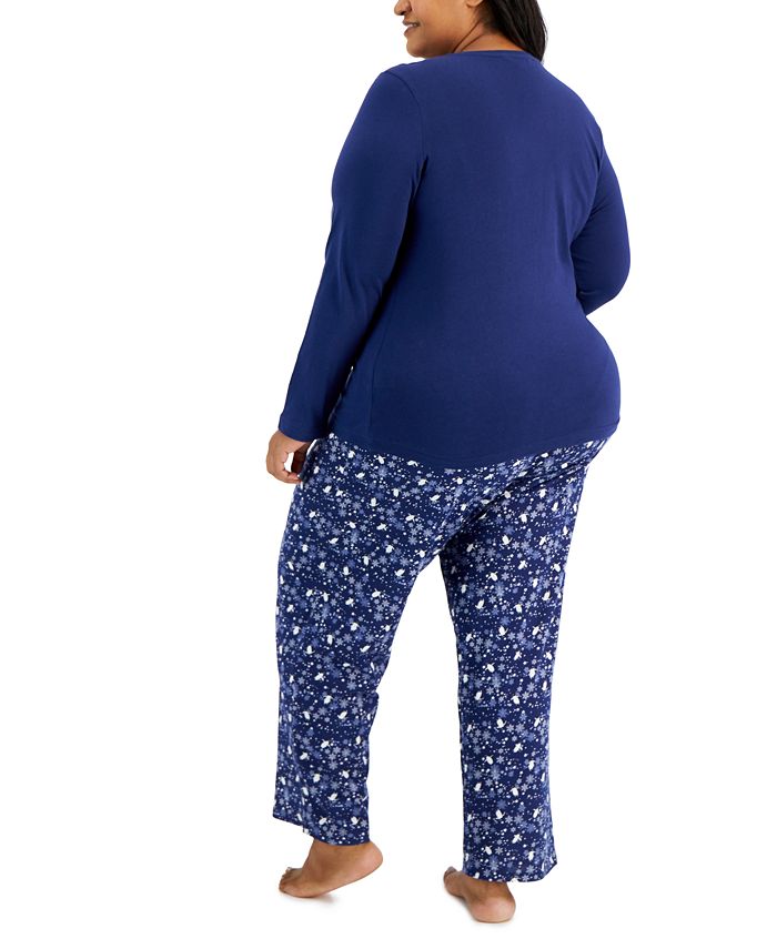 Charter Club Plus Size Cotton Pajamas Set, Created for Macy's - Macy's