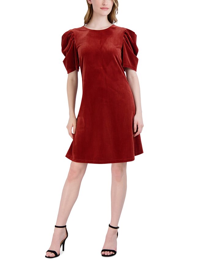 Sandra Darren Women's Corduroy Puff Sleeve Dress - Macy's