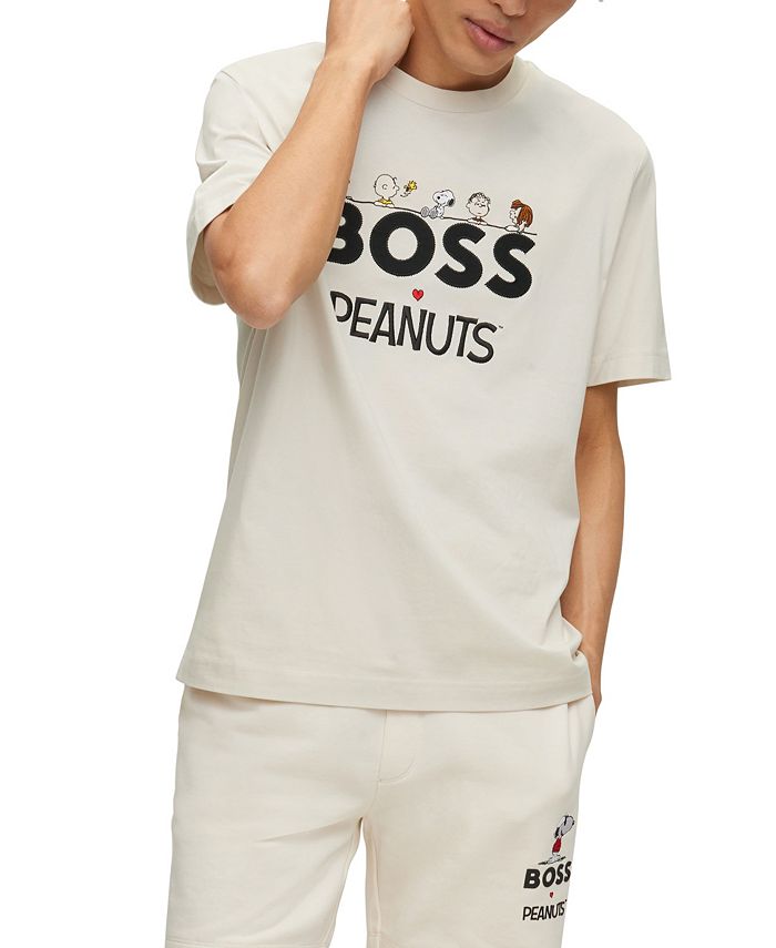 Hugo Boss BOSS x Peanuts Men's Crewneck Cotton Jersey T-shirt - Macy's