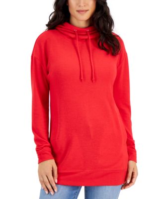 Style & Co Women's Drawstring Cowl-Neck Knit Tunic, Created for Macy's ...