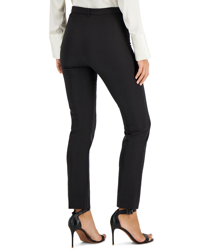 Donna Karan Womens Solid Color Slim Fit Dress Pants Macys