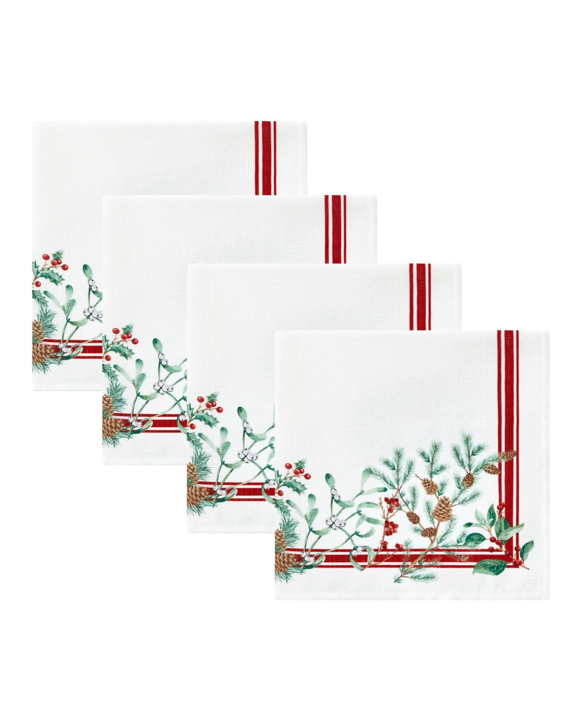 Click here for Elrene Winter Holiday Berry Fabric 4 Piece Napkin... prices