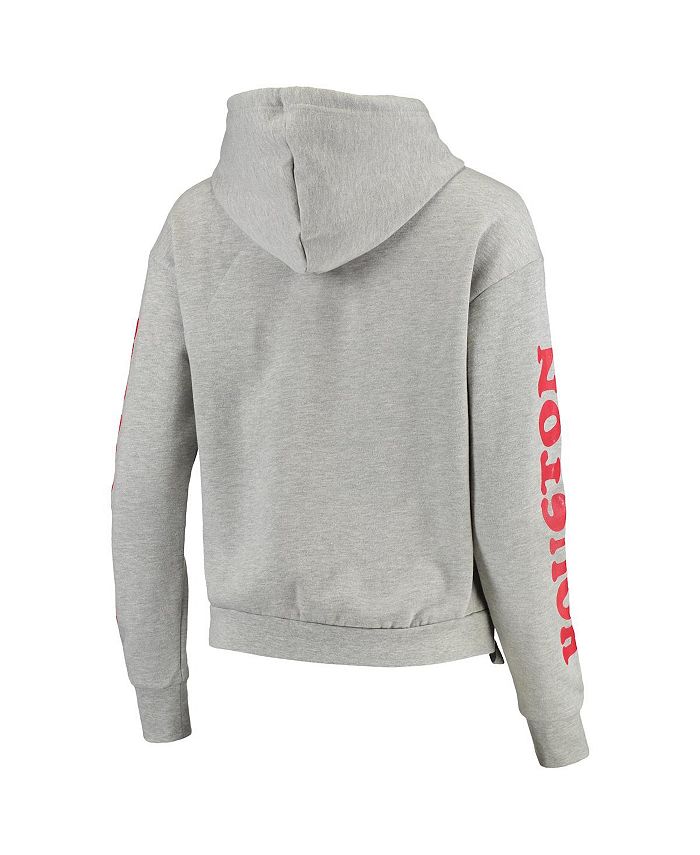 Junk Food Women's Heathered Gray Houston Rockets Laces Pullover Hoodie ...