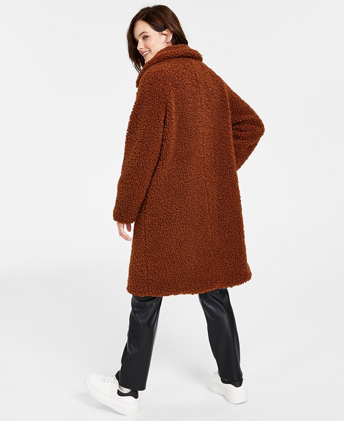 BCBGeneration Women's Notch-Collar Teddy Coat, Created for Macy's ...