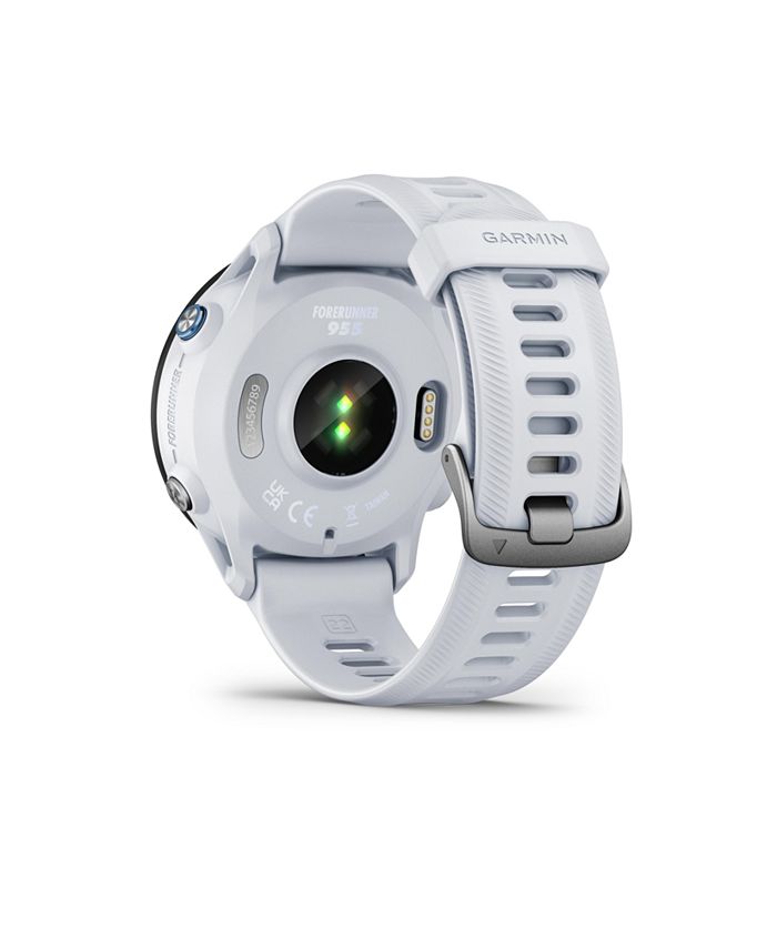 Garmin Unisex Forerunner 955 White Fiber- Reinforced Polymer Band Watch ...