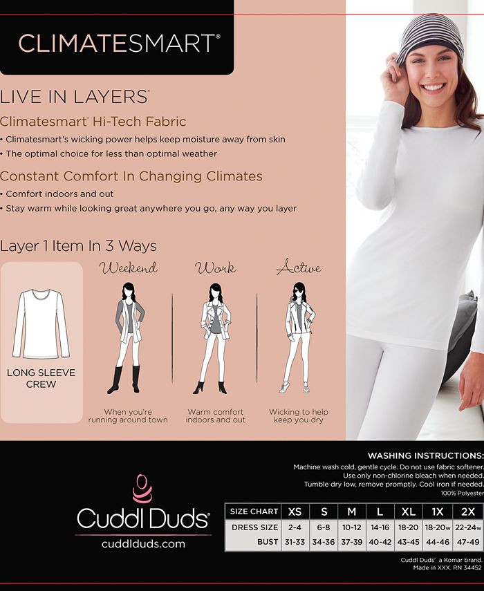 Cuddl Duds Women's Climatesmart Long Sleeve Top - Macy's