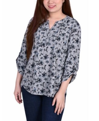 Women's Missy 3/4 Roll Sleeve Top - Macy's