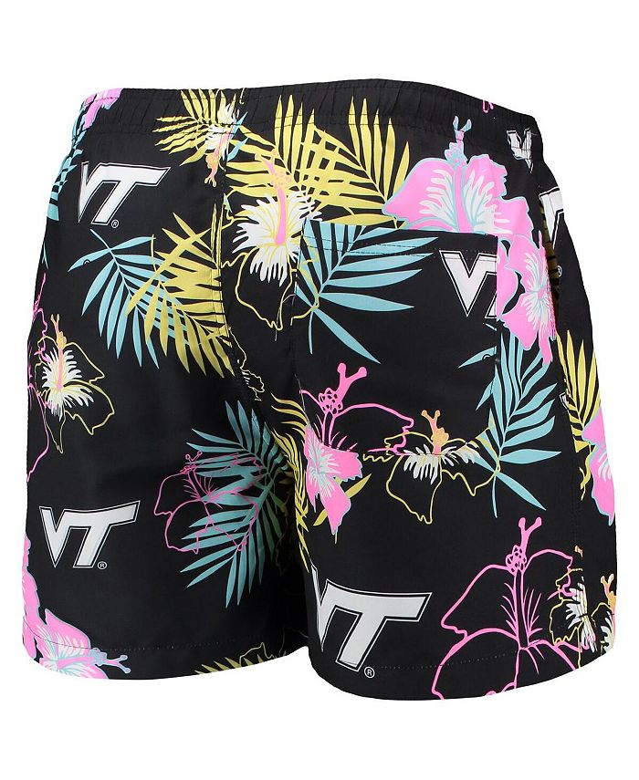 FOCO Men's Black Virginia Tech Hokies Neon Floral Swim Trunks - Macy's