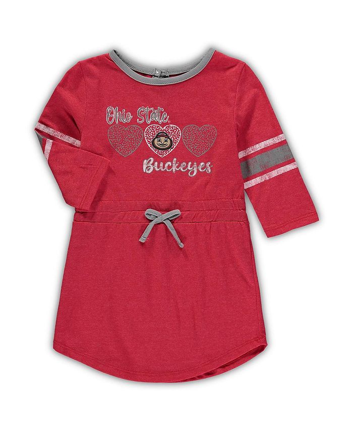 Colosseum Toddler Girls Heathered Scarlet Ohio State Buckeyes Poppin ...