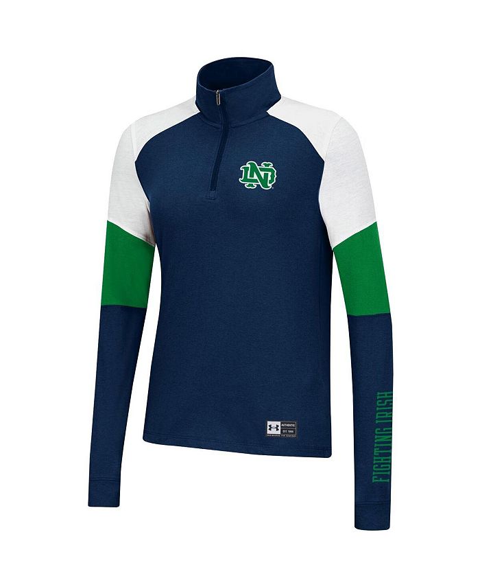 Under Armour Women's Navy Notre Dame Fighting Irish Sleeve Hit Raglan ...