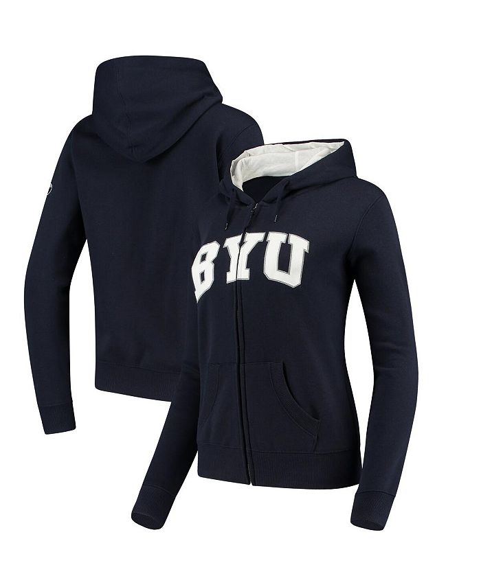 Colosseum Women's Stadium Athletic Navy BYU Cougars Arched Name Full-Zip Hoodie - Macy's