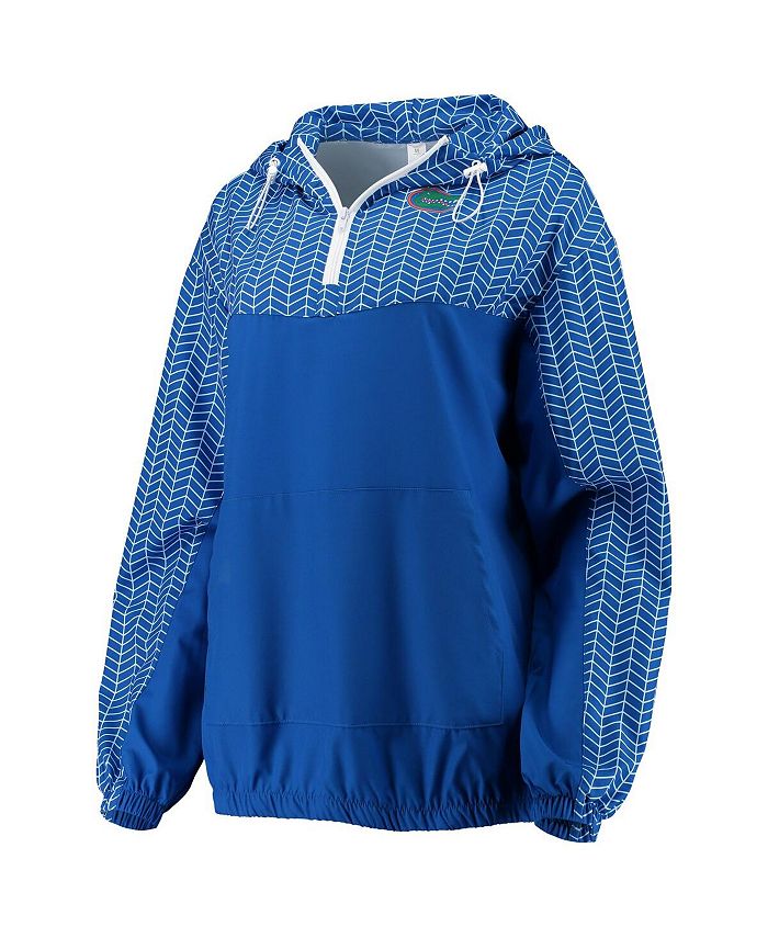 ZooZatz Women's Royal Florida Gators Chevron Swishy Quarter-Zip Hoodie ...