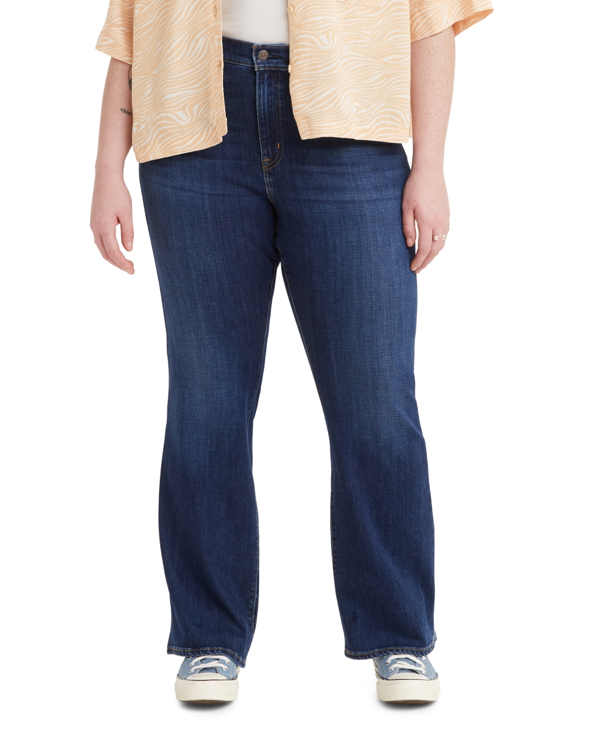Click here for Levis Plus Size 726 High-Rise Flare-Leg Jeans - He... prices