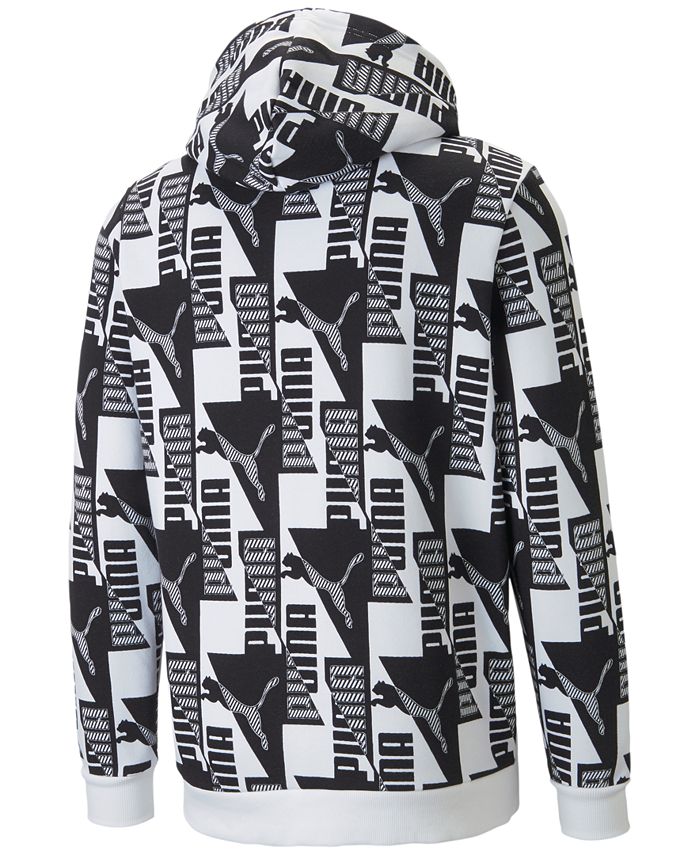 Puma Men's Allover Logo Graphic Print Fleece Hoodie - Macy's