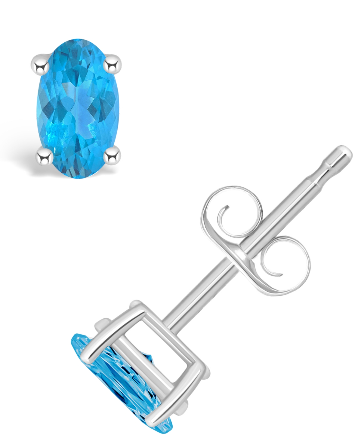 Click here for Blue Topaz (1/2 ct. t.w.) Stud Earrings in 14K Whi... prices