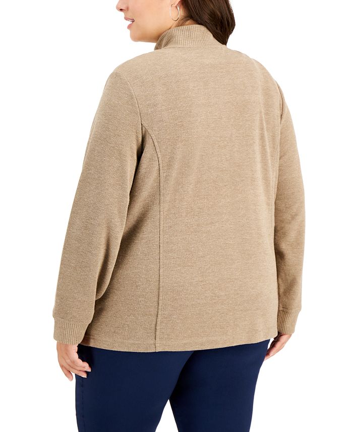 Karen Scott Plus Size Mock-Neck Jacket, Created for Macy's & Reviews ...