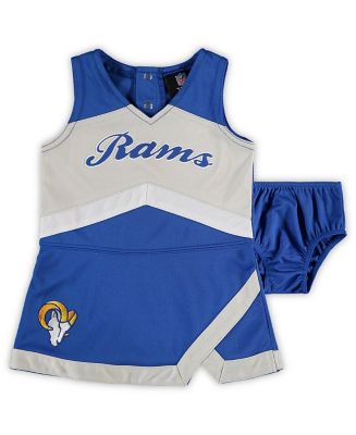 Infant Girls Royal Los Angeles Rams Cheer Captain Jumper Dress - Macy's
