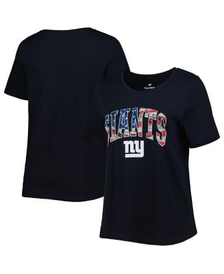 Women's Fanatics Navy New York Giants Plus Size Banner Wave V-Neck T ...