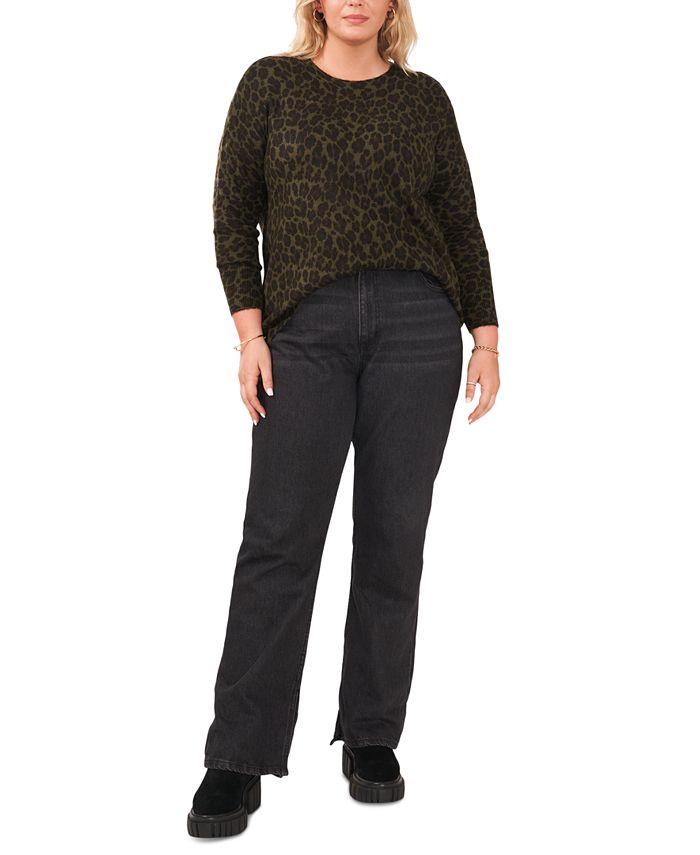 Vince Camuto Plus Size Elegant Leopard Print Sweater & Reviews ...