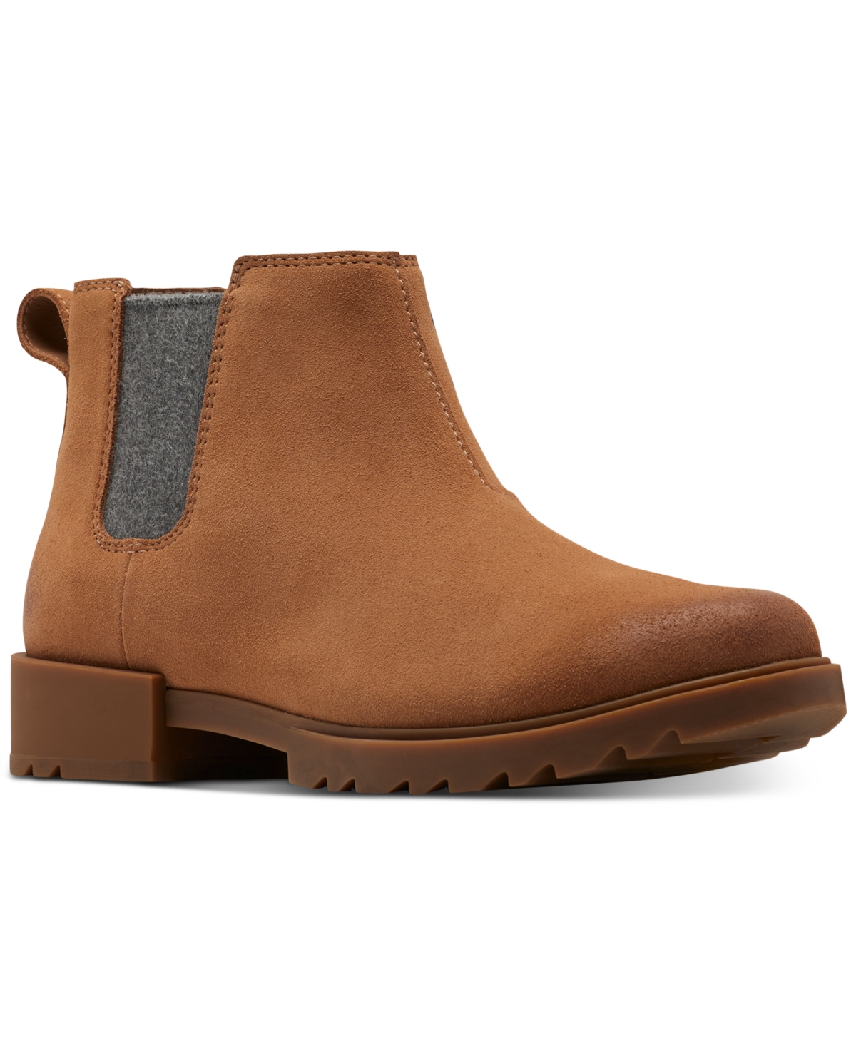 SOREL Emelie II Waterproof Suede Chelsea Boot in Tawny Buff/Gum 10 at Nordstrom, Size 9