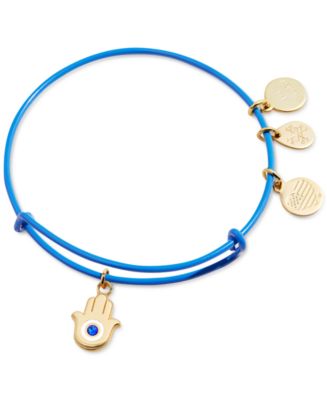 Alex and Ani Gold-Tone Crystal Hamsa Hand Multi-Charm Expandable Bangle ...