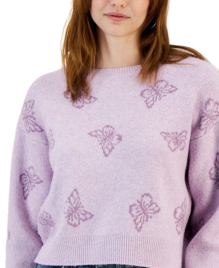 Hooked Up by IOT Juniors' Drop-Shoulder Cropped Sweater - Macy's