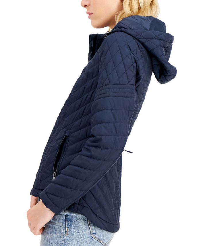 Sebby Juniors' Hooded Quilted Raincoat, Created for Macy's & Reviews ...