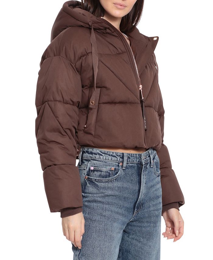 Avec Les Filles Women's Cropped Knit Puffer Jacket & Reviews - Coats ...