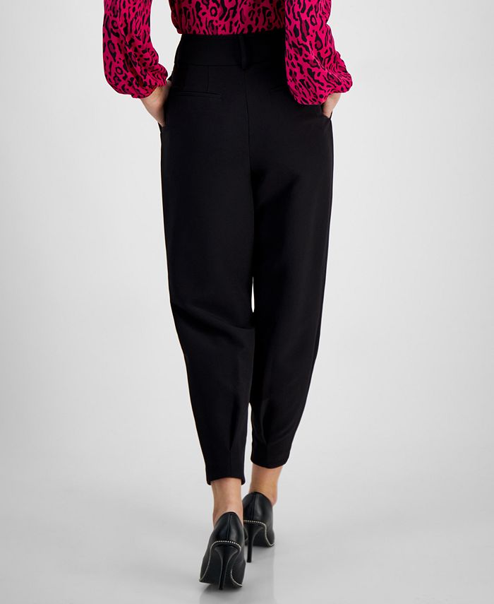 Bar III Women's Pleat-Front Mid-Rise Ankle Pants, Created for Macy's ...