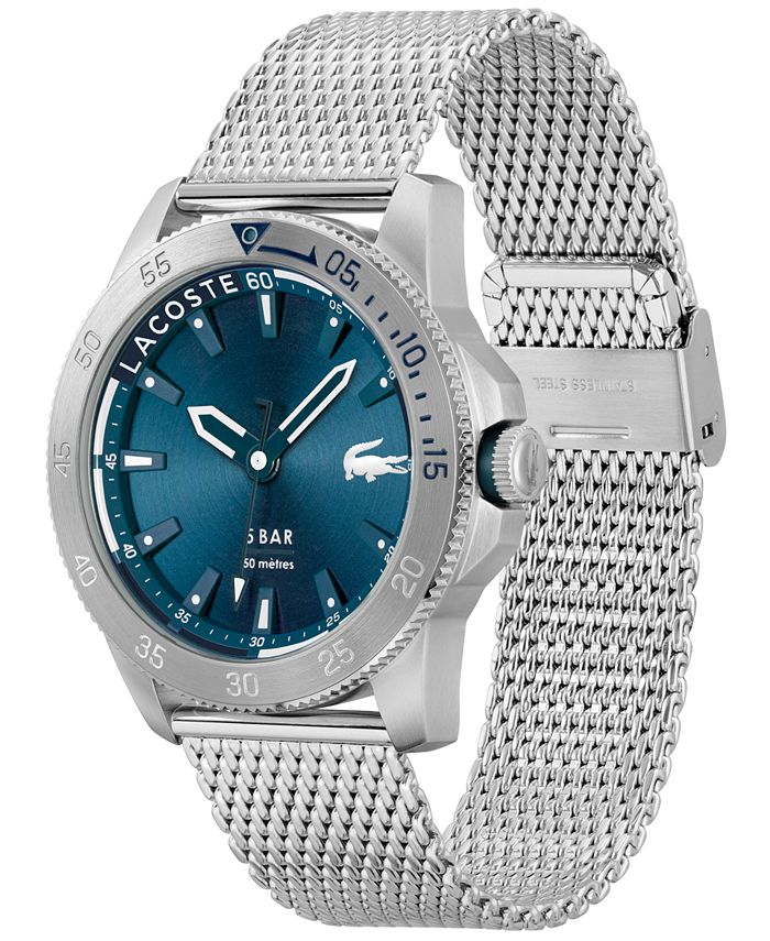 Lacoste Men's Regatta Stainless Steel Mesh Bracelet Watch 46mm - Macy's