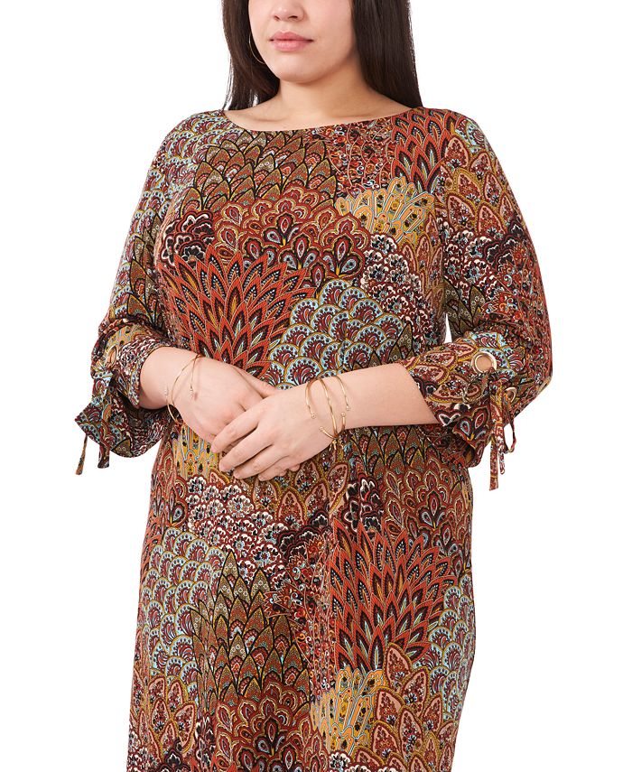 MSK Plus Size Printed Jersey Shift Dress - Macy's