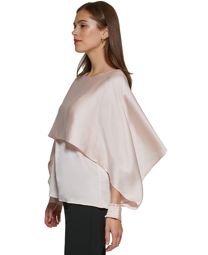 DKNY Women's Cape-Overlay Crewneck Top - Macy's