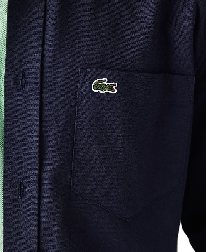 Lacoste Men's Regular Fit Long-Sleeve Solid Oxford Shirt - Macy's