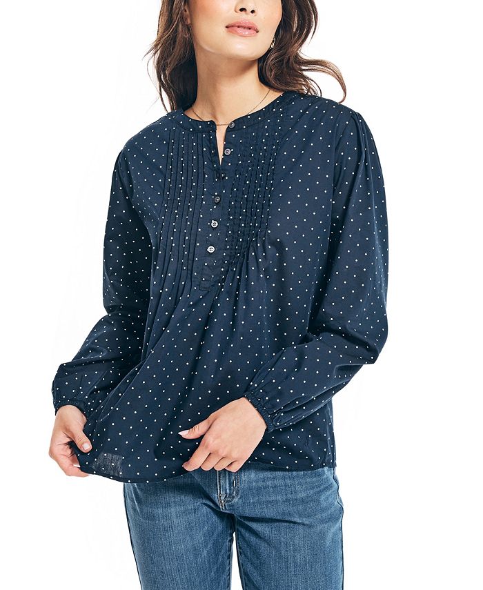 Nautica Women's Split-Neck Popover Top - Macy's