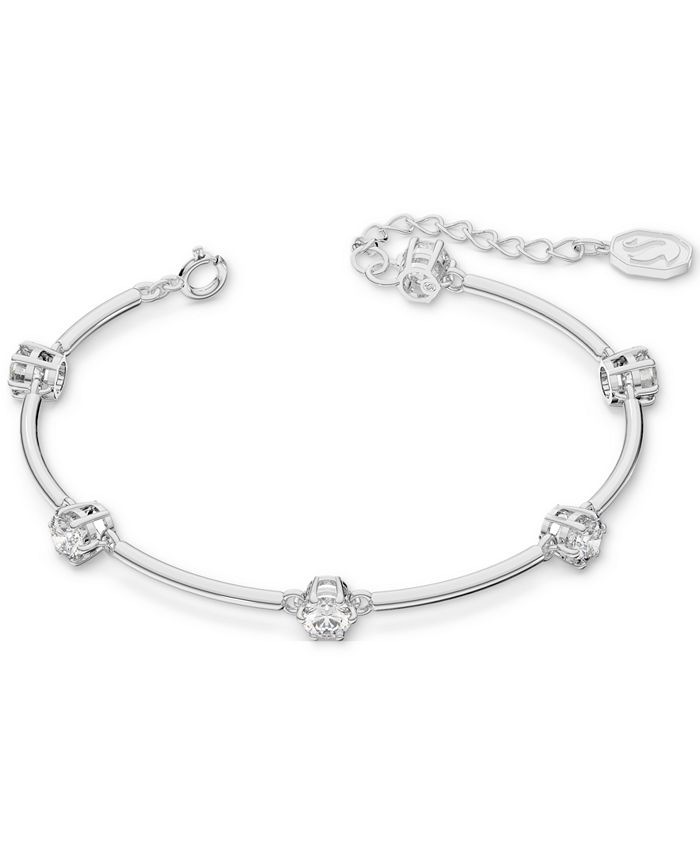 Swarovski Silver-Tone Constella Crystal Bangle Bracelet - Macy's
