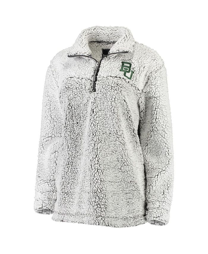 Boxercraft Women's Gray Baylor Bears Super Soft Sherpa Quarter-Zip ...