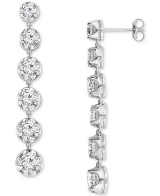 Badgley Mischka Lab Grown Diamond Linear Drop Earrings 6 1 4 ct. t.w. in 14k White Yellow or Rose Gold Macy s