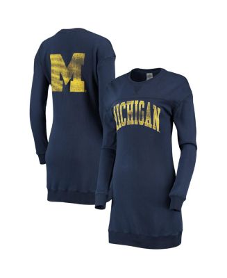 Women's Gameday Couture Navy Michigan Wolverines 2-Hit Sweatshirt Dress ...
