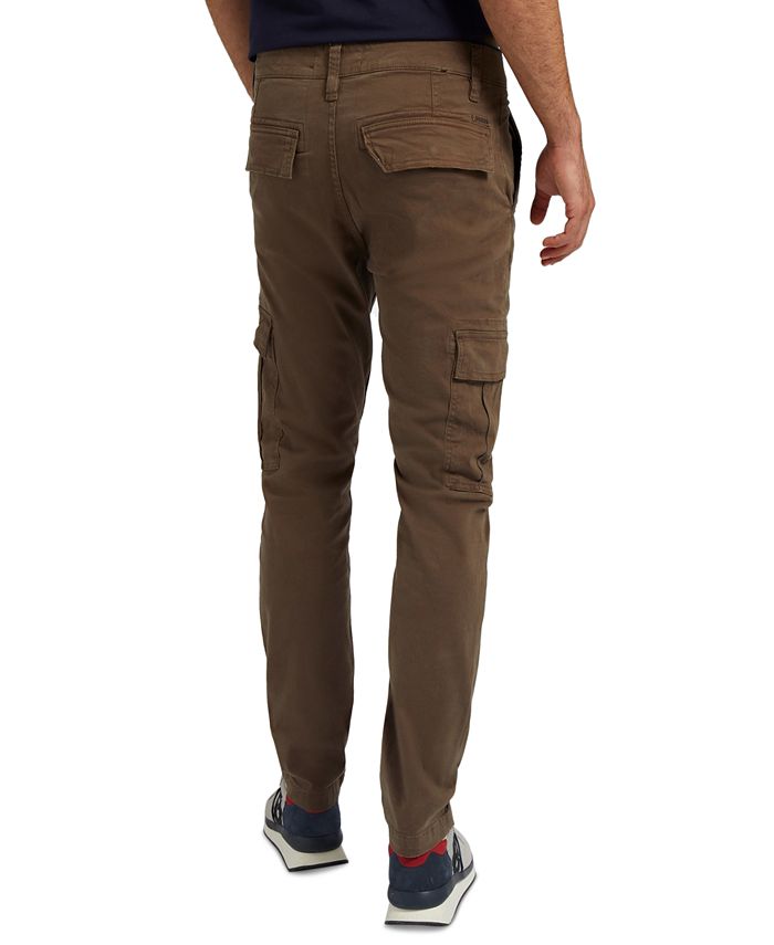 GUESS Men's Slim-Straight Fit Solid Lined Cargo Pants - Macy's