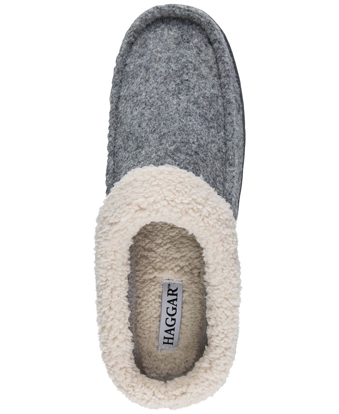 Haggar Men's Boiled Wool Fleece-Lined Sherpa Clogs - Macy's