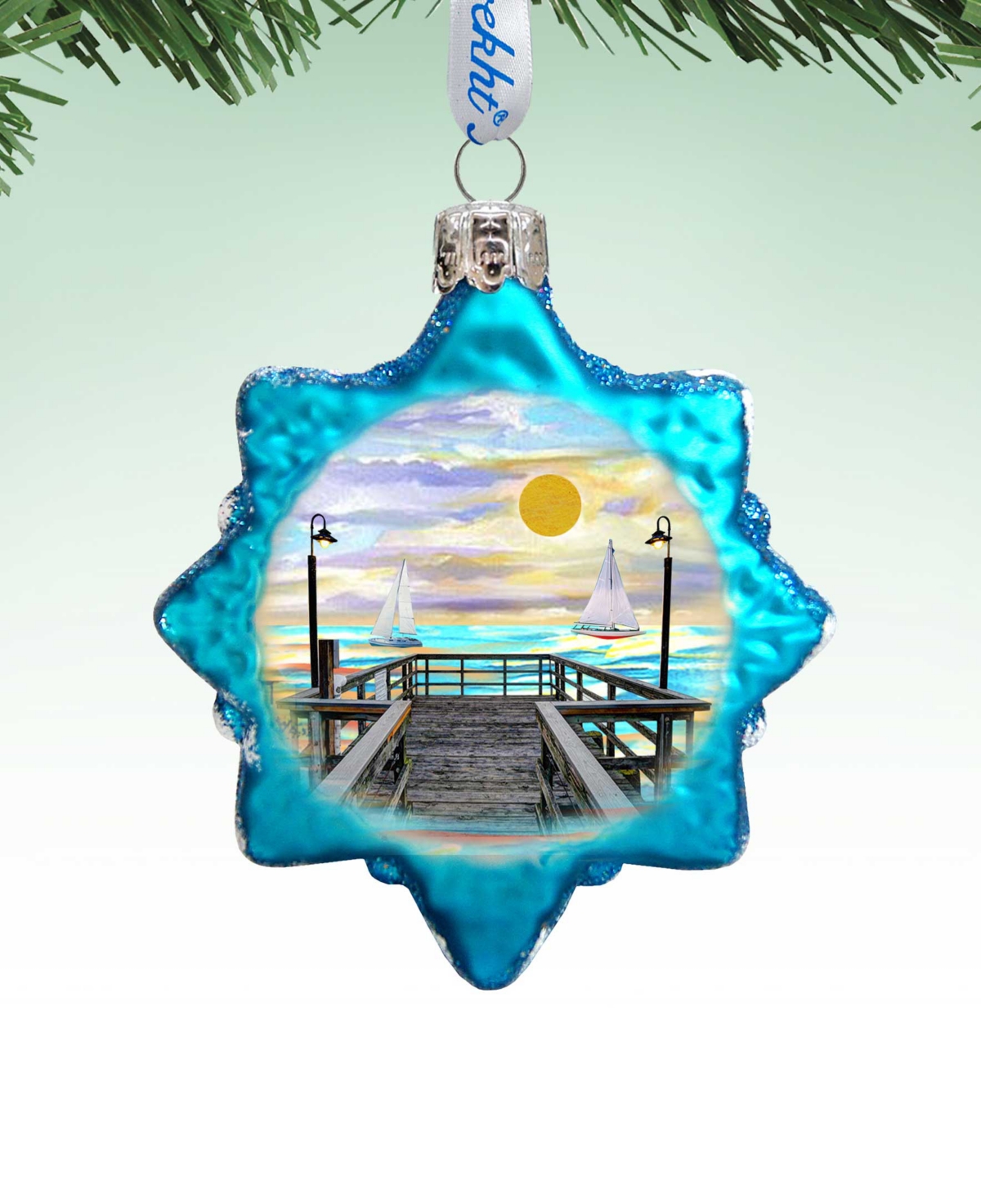 Click here for Designocracy Boats at Pier Mercury Holiday Ornamen... prices