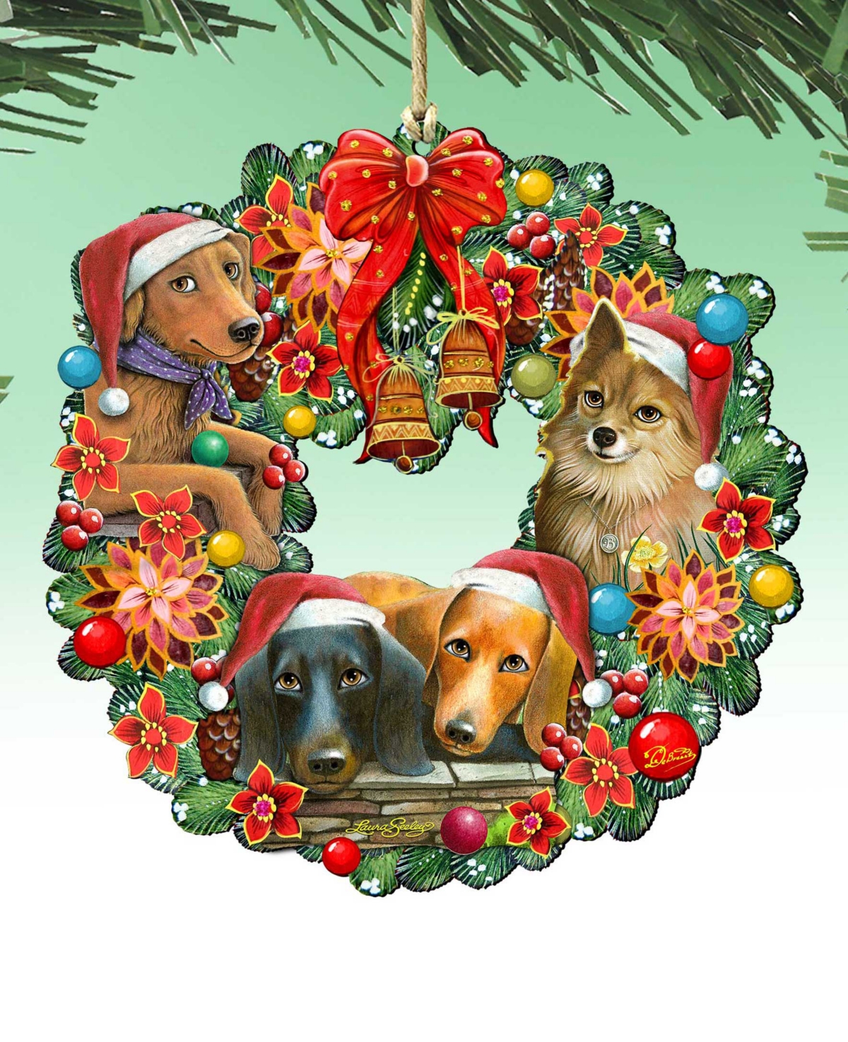 Click here for Designocracy Christmas Friends Puppy Wreath Holida... prices