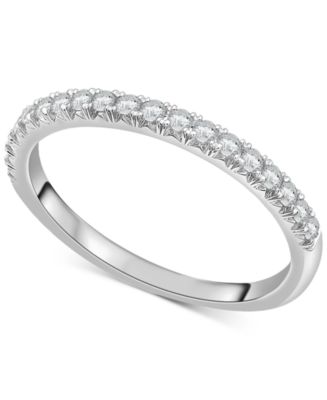 Diamond Half Circle Wedding Band (1/4 ct. t.w.) in Platinum - Macy's