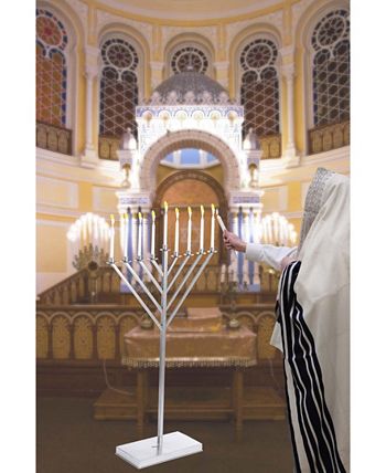 Vintiquewise Coated Hanukkah Menorah for Synagogue, Large - Macy's