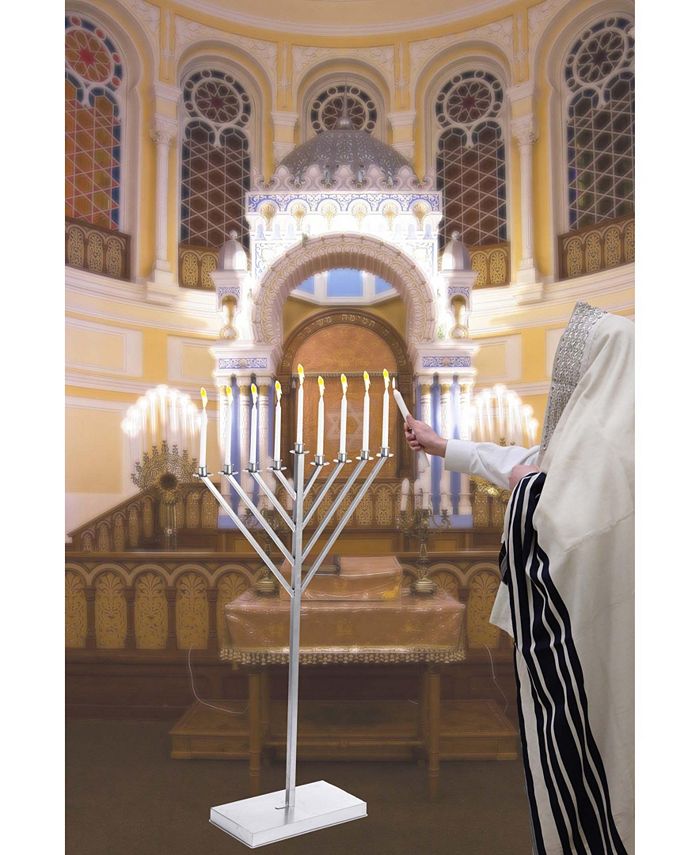 Vintiquewise Coated Hanukkah Menorah for Synagogue, Large - Macy's