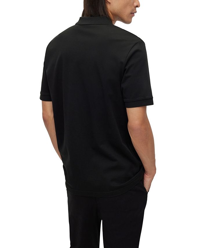Hugo Boss Men's Mercerized Cotton Shaken-Logo Polo Shirt - Macy's