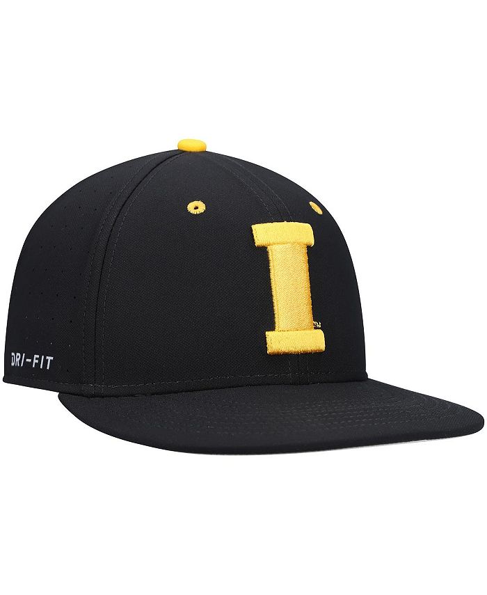 Nike Men's Black Iowa Hawkeyes Baseball True Performance Fitted Hat ...